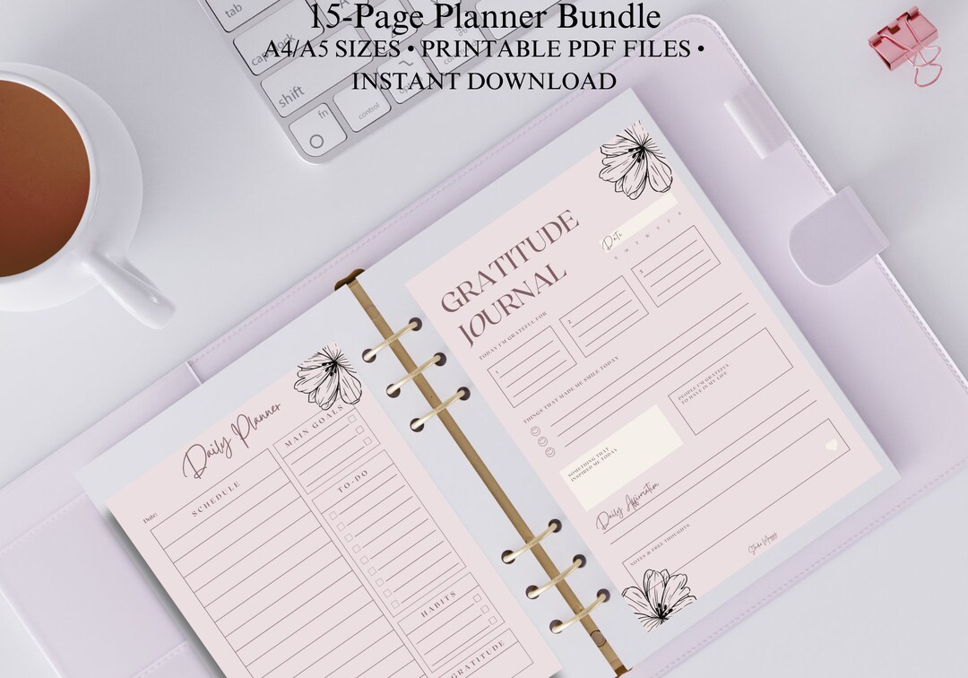 15 Page Planner Planner Bundle Printable Planner Feminine Planner ...