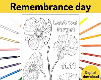 remembrance day coloring pages canada