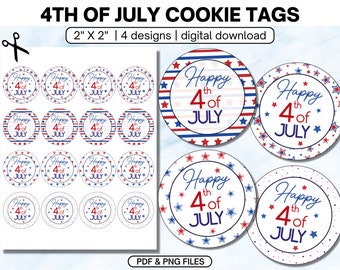 Printable 4th of July Mini Cookie Card, Stars Stripes Cookie Card ...