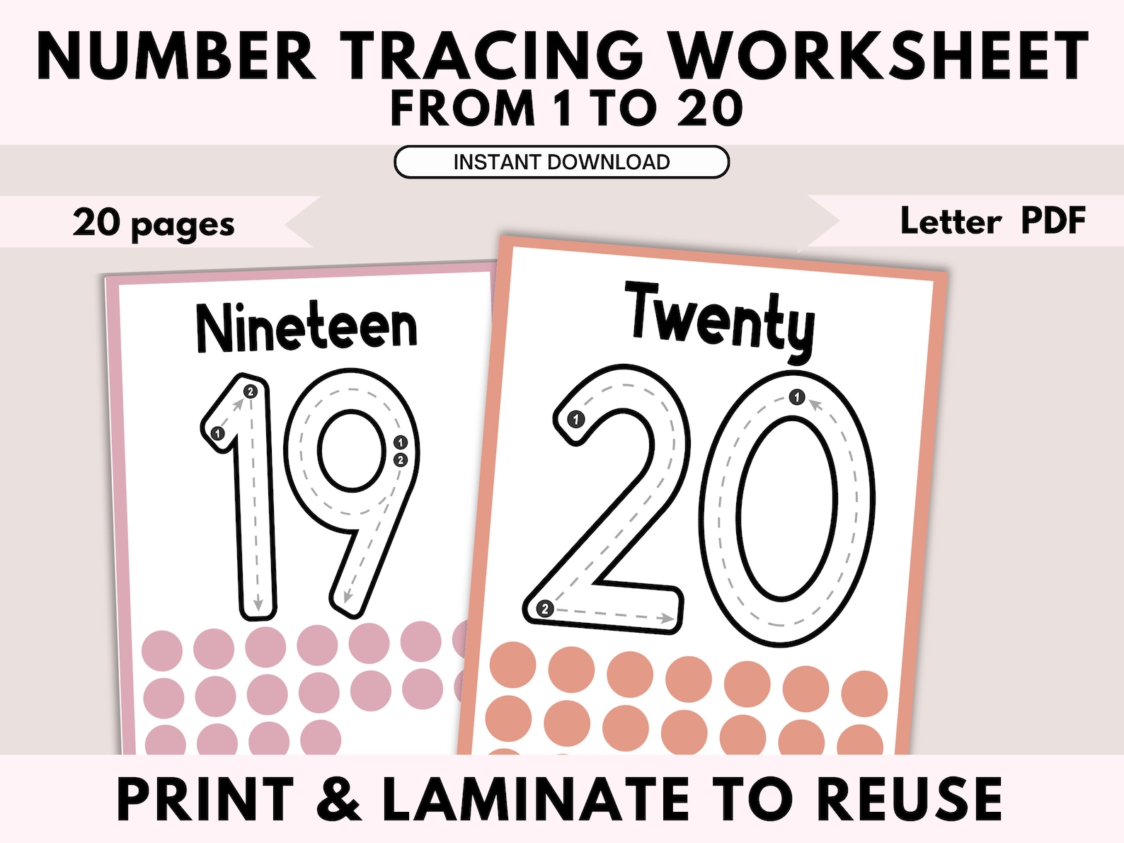 Practice Writing Numbers 1-20 | Number Worksheet |preschool Worksheet ...