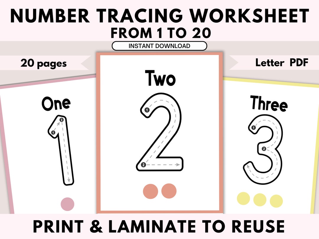 Practice Writing Numbers 1-20 | Number Worksheet |preschool Worksheet ...