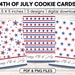 Printable 4th of July Mini Cookie Card, Stars Stripes Cookie Card ...
