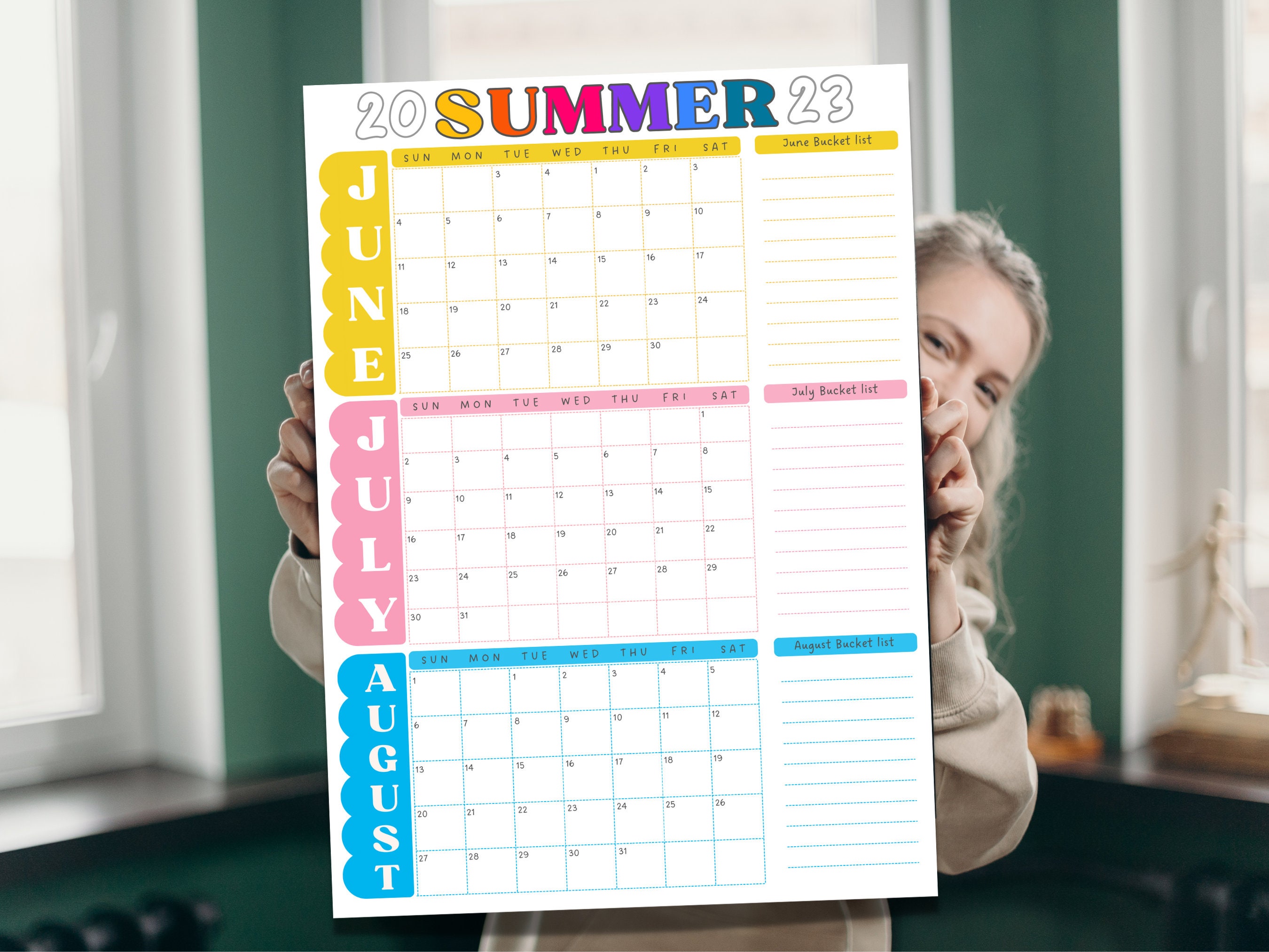 Printable Summer Countdown Poster, Summer Schedule, Summer Calendar for ...