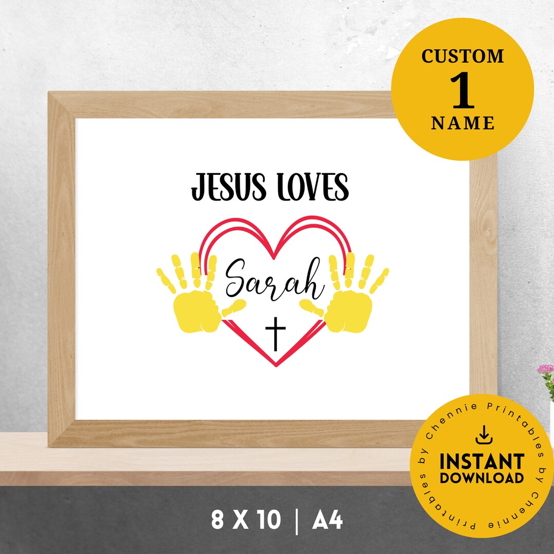 Custom Name Jesus Loves Me Printable| Sunday School | Preschool ...