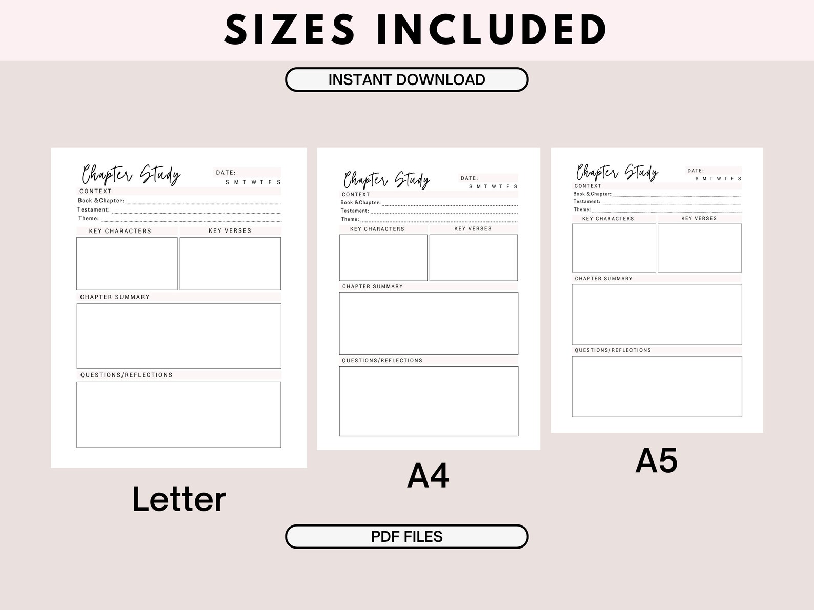Bible Study Printables | Chapter Study Printable | Bible Chapter Study ...
