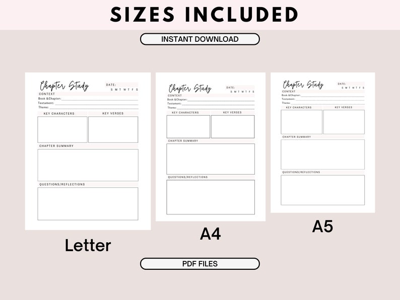 Bible Study Printables | Chapter Study Printable | Bible Chapter Study ...