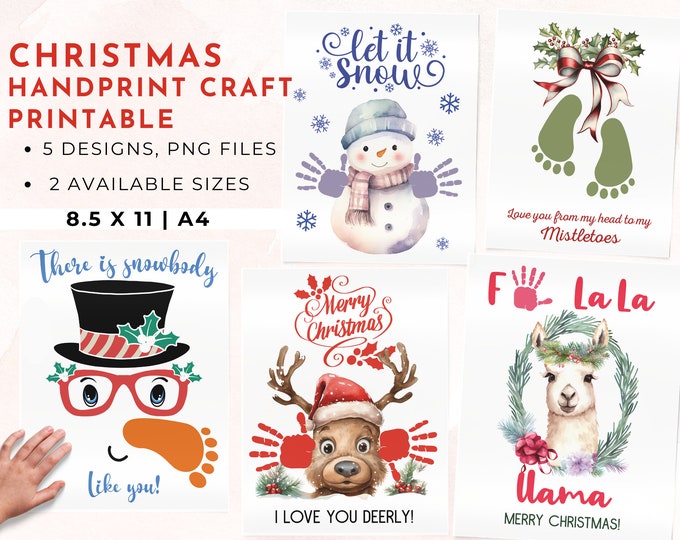 Christmas Tree Handprint Craft Printable Christmas Handprint Art DIY ...