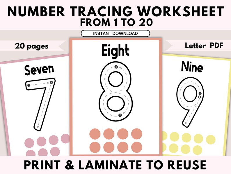 Practice Writing Numbers 1-20 | Number Worksheet |preschool Worksheet ...