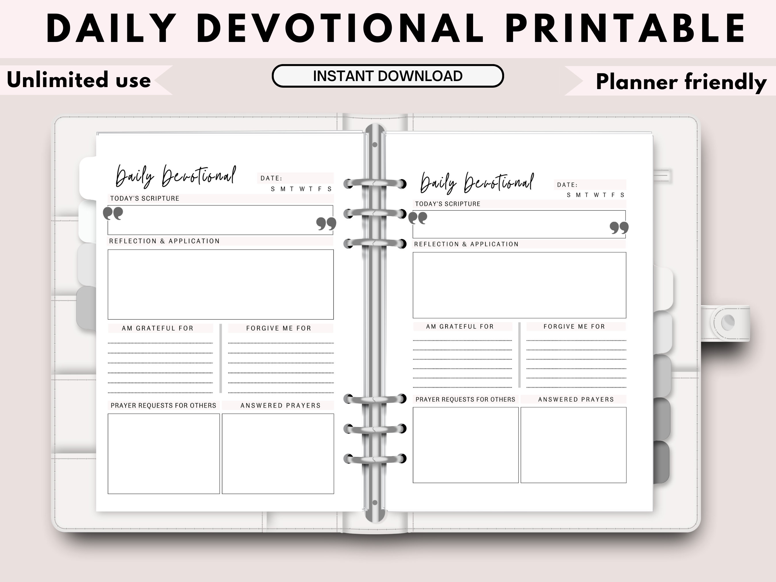 Daily Devotional Journal Printable | Bible Study Tools | - Etsy