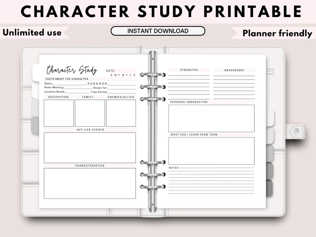 Bible Study Printables Character Education Bible Character Study ...