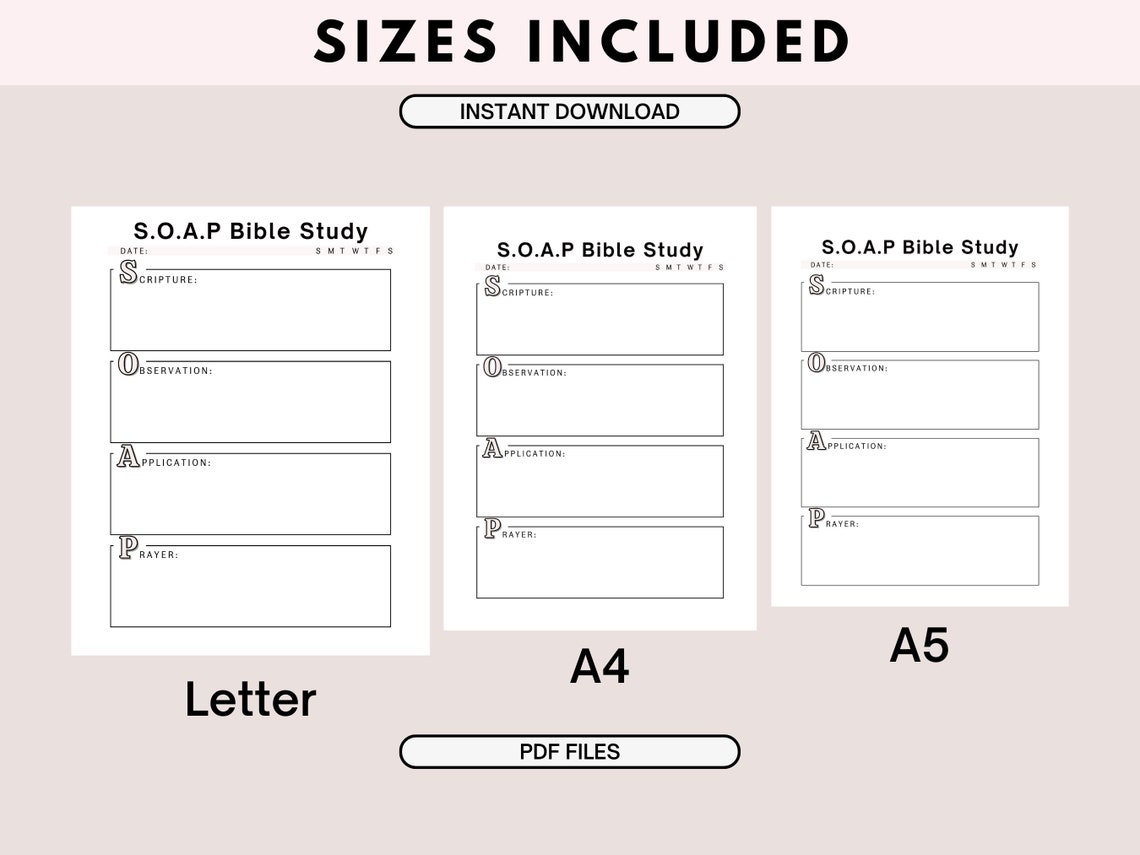 Soap Bible Study Method| Instant Download | Soap Bible Study Template ...