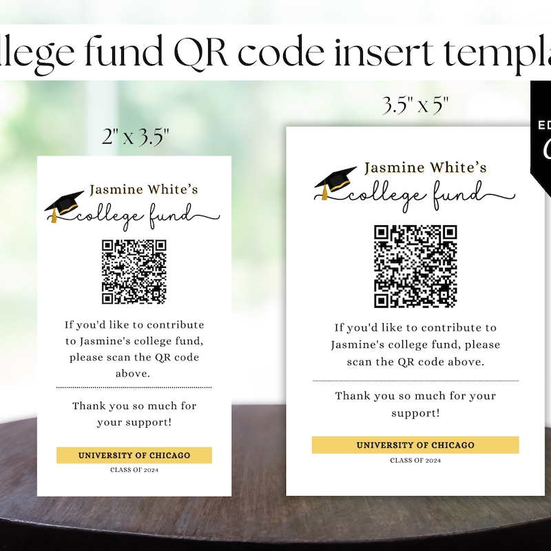 Graduation Venmo Insert - Etsy