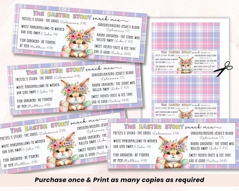 Easter Story Snack Mix Printable | Sunday School | Religious Tag ...