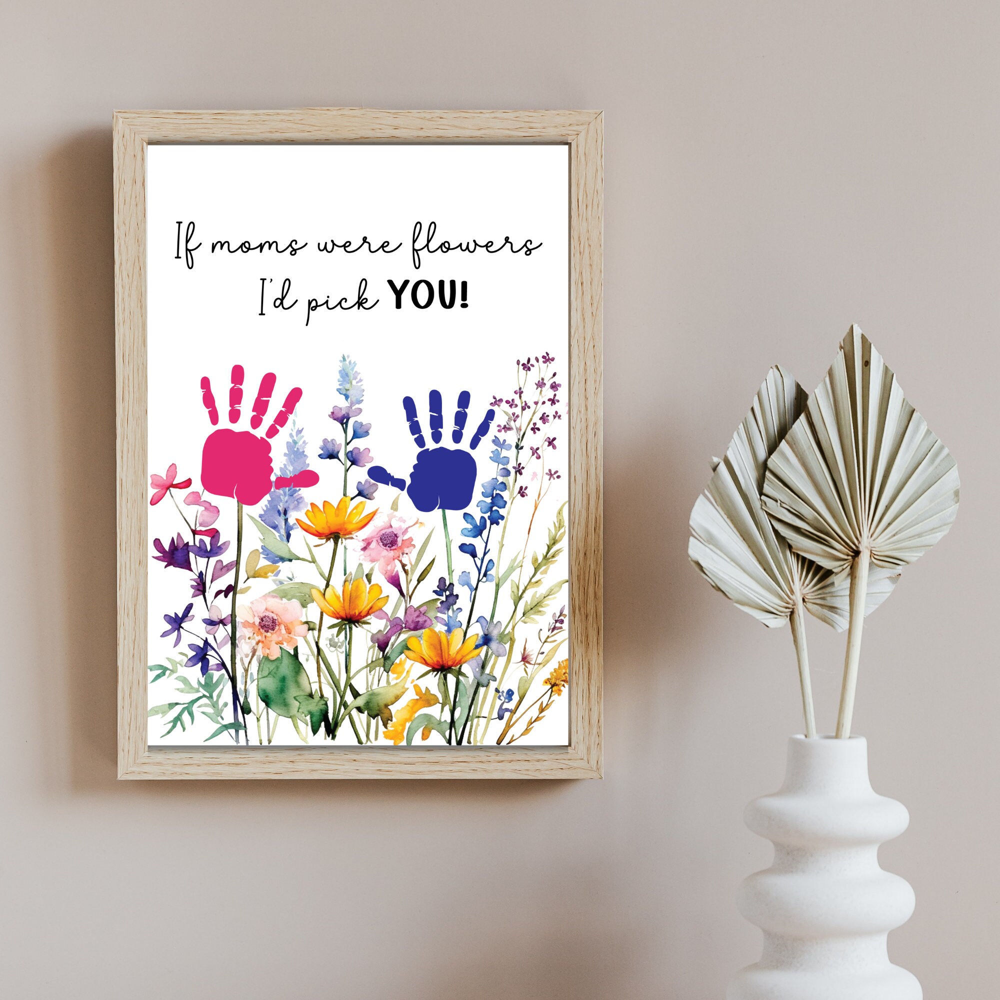 Mother's Day Handprint Craft |gift for Mom | Flowers Handprint Paint ...
