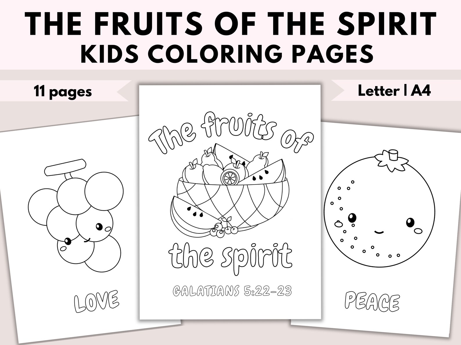 Fruits of the Spirit Coloring Pages | Fruit of the Spirit Coloring ...