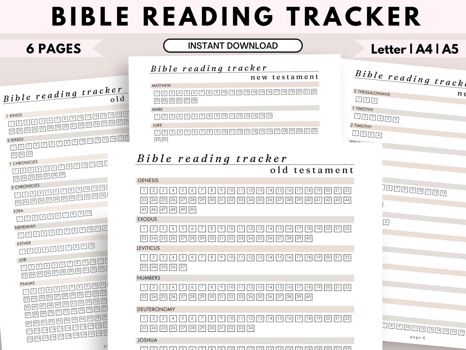 Bible Reading Plan Bible Reading Goals Old & New Testament 365 Days ...