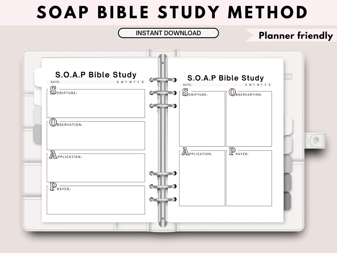 Soap Bible Study Method| Instant Download | Soap Bible Study Template ...
