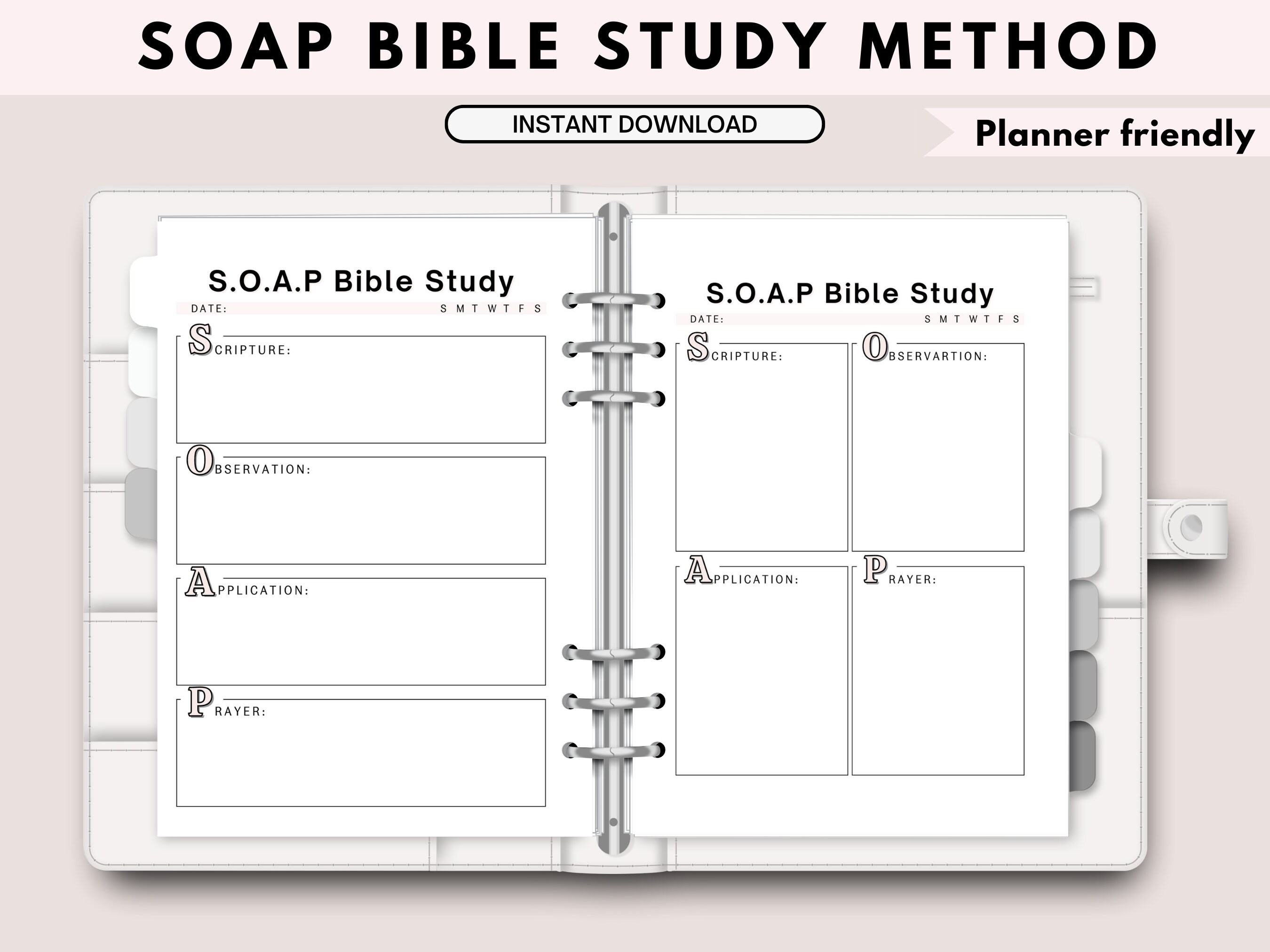 Soap Bible Study Method| Instant Download | Soap Bible Study Template ...