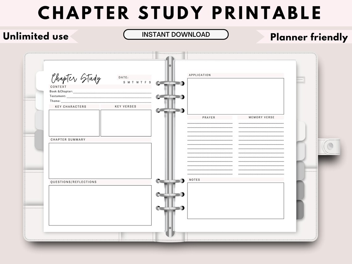 Bible Study Printables | Chapter Study Printable | Bible Chapter Study ...