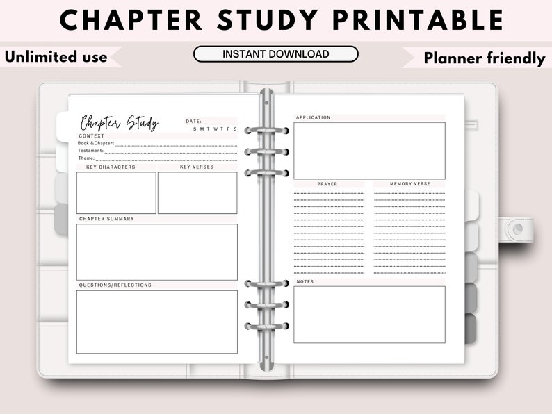 Bible Study Printables | Chapter Study Printable | Bible Chapter Study ...