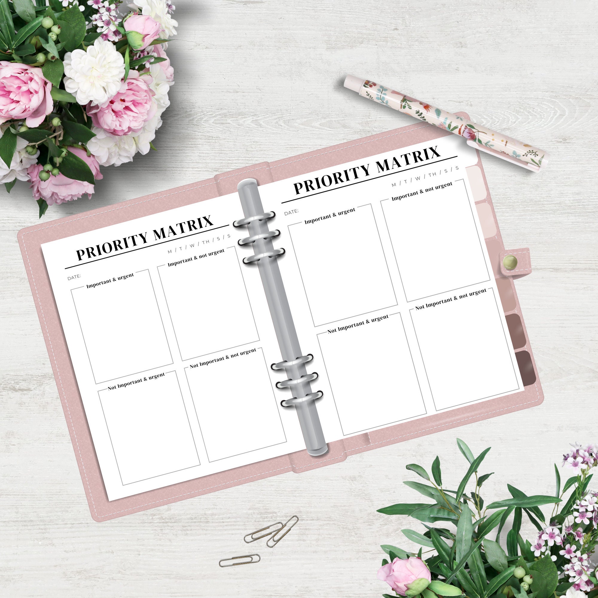 Priority Matrix Printable Tasks Management Eisenhower Matrix ...