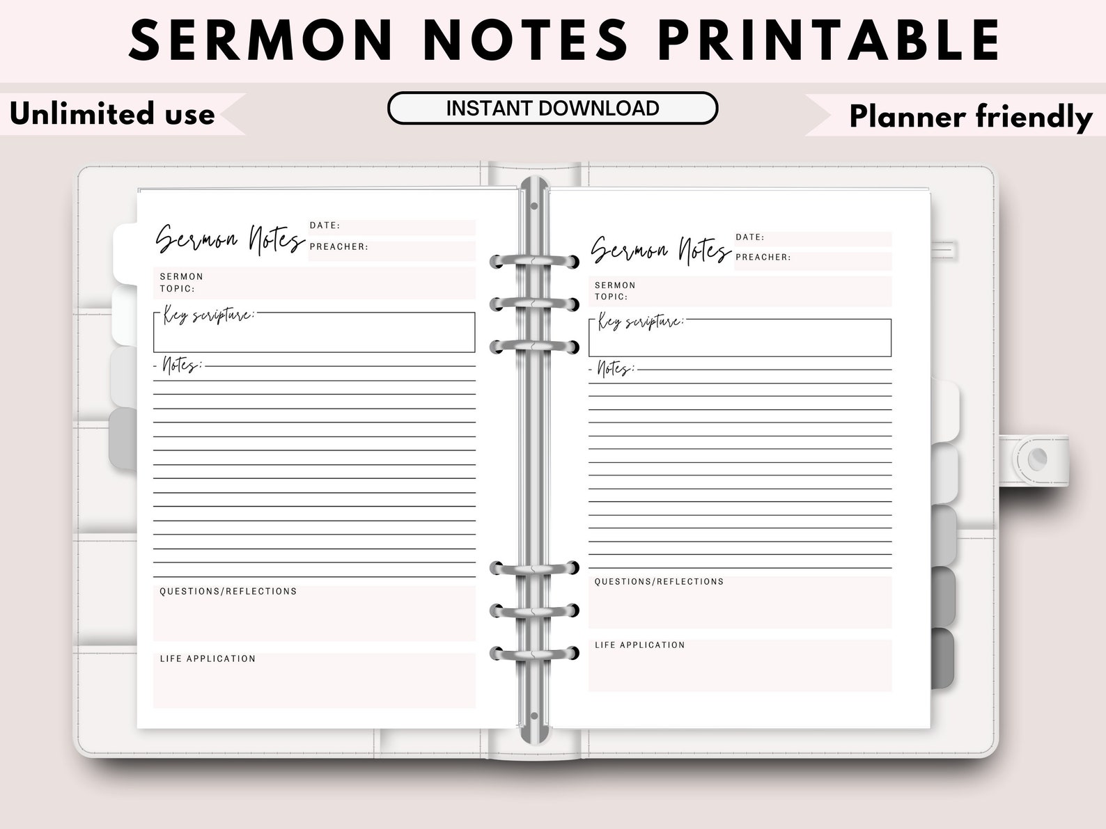 Printable Sermon Notes | Church Notes | Sermon Note PDF | Sermon Note ...