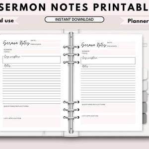 Printable Sermon Notes | Church Notes | Sermon Note PDF | Sermon Note ...