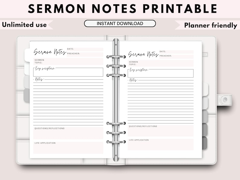 Printable Sermon Notes | Church Notes | Sermon Note PDF | Sermon Note ...