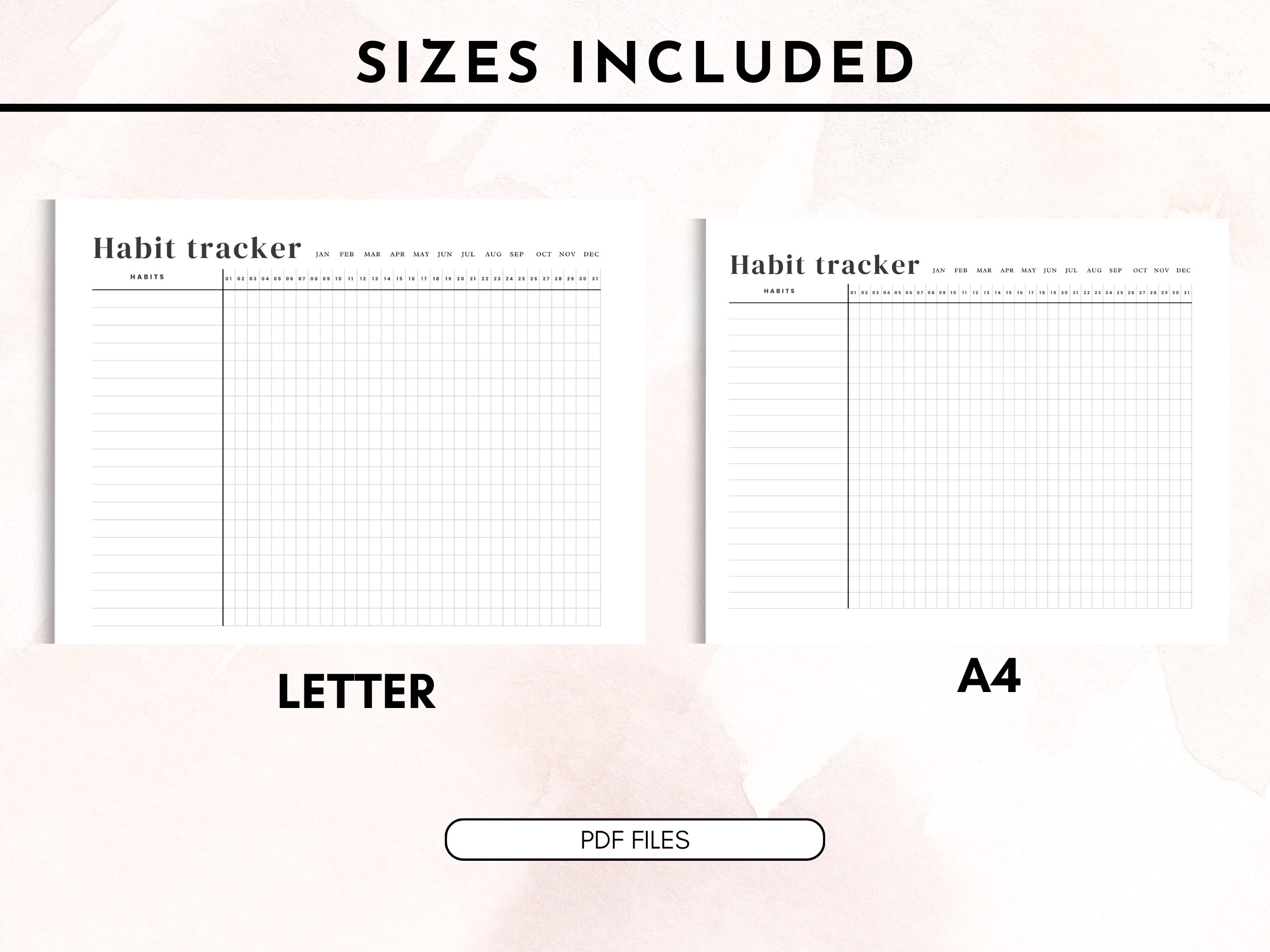 Monthly Habit Tracker Printable A4/letter 30 Day Habit Challenge ...