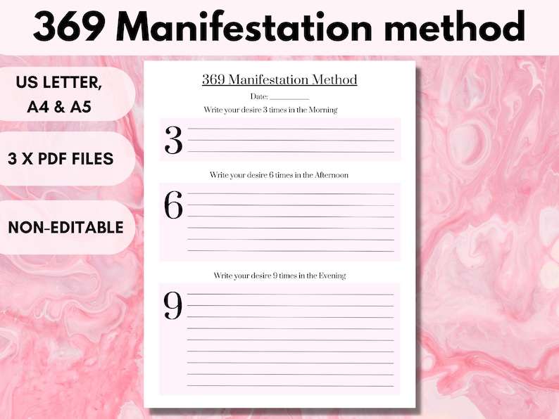 369 Manifestation Method Printable PDF, 369 Manifestation Method, 369 ...