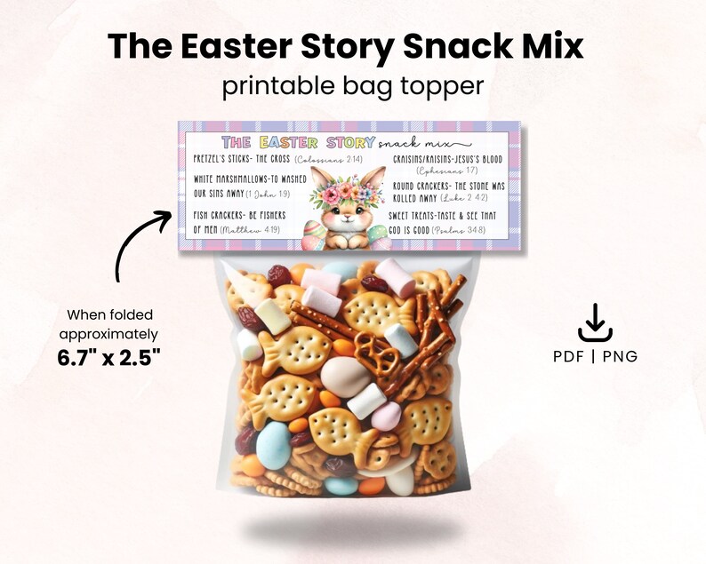 Easter Story Snack Mix Printable | Sunday School | Religious Tag ...
