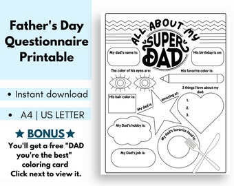 All About My Papi Fathers Day Printable Book Father's Day DIY Gift Fill ...