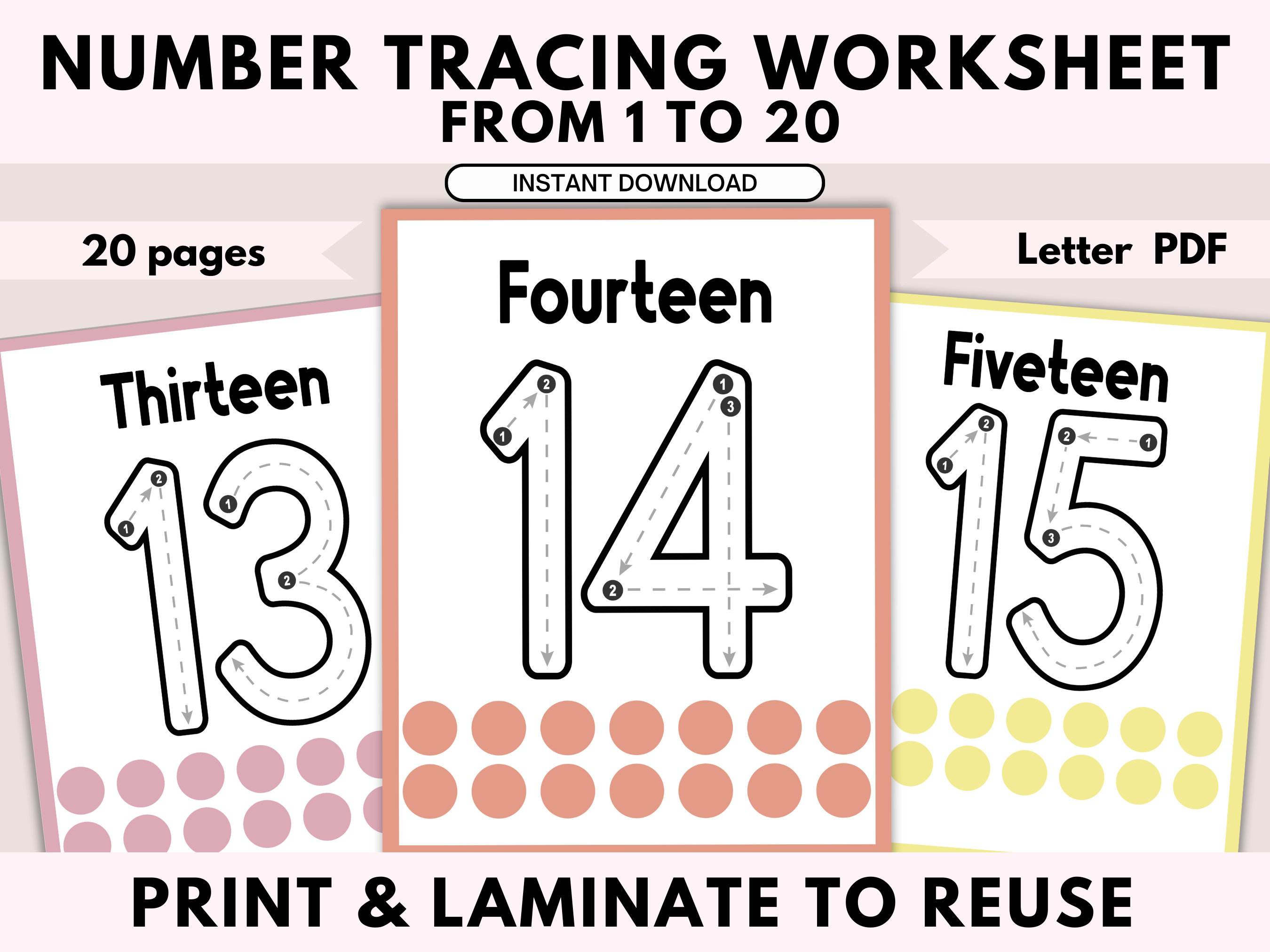 Practice Writing Numbers 1-20 | Number Worksheet |preschool Worksheet ...