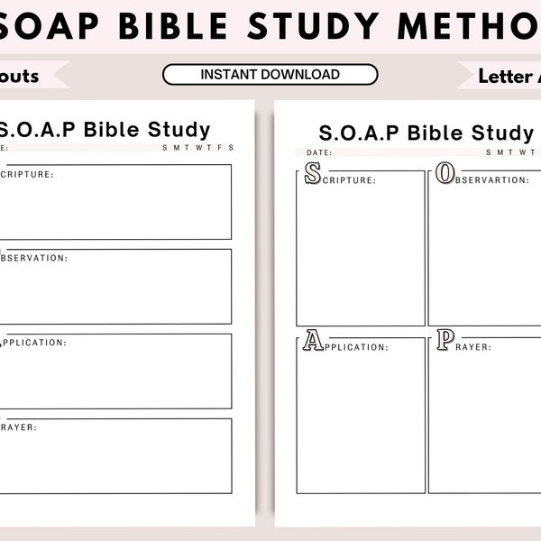 Soap Bible Study Method Printable Templates - Etsy