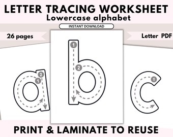 Alphabet Tracing Worksheet Preschool Alphabet Worksheets Traceable ...