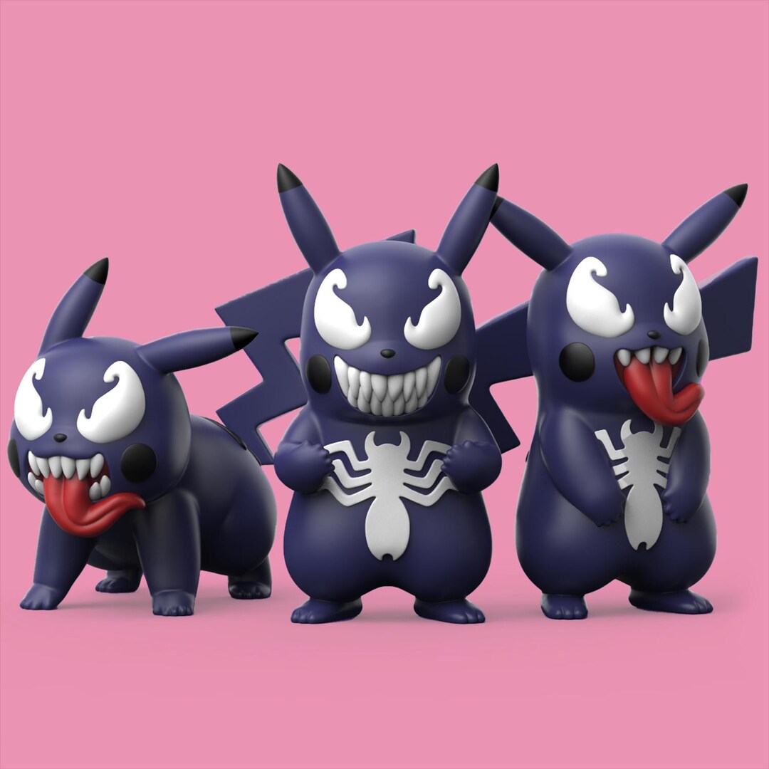 Venom Pokemon 3D Printed Pikachu in Various Versions - Etsy