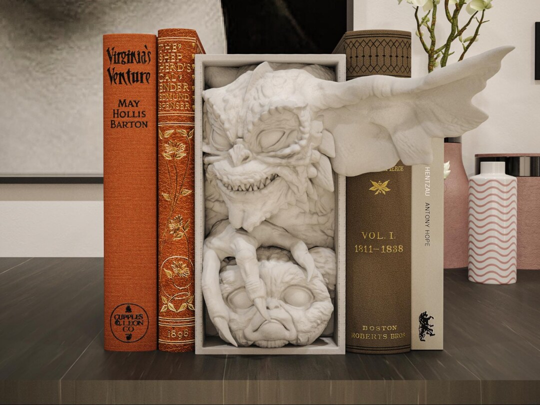 Gremlins Gizmo Stripe Book Nook Bookend | Fantasy Monster Booknook | 20 ...