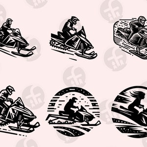Snowmobile SVG Bundle 36 Designs Winter Sports Silhouettes for Laser ...