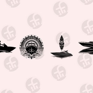 Speedboat SVG Bundle - 64 Cut Files - High-speed Boat Silhouettes for ...