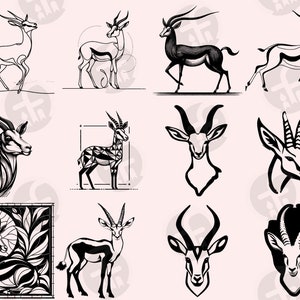 Springbok SVG Clipart Bundle: Safari Animal Designs (digital Download ...
