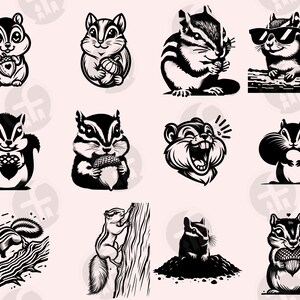 Chipmunk SVG Bundle: 72 Wildlife Designs for Cricut, Laser Cutting ...