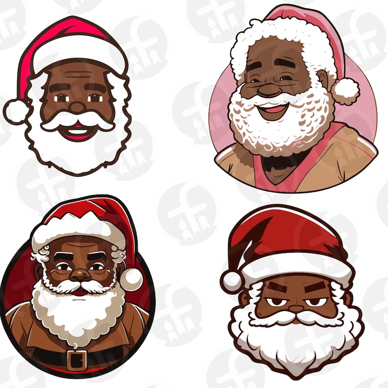 Black Santa Svg - Etsy