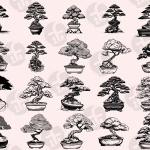 Bonsai Tree SVG Bundle - 150 Cut Files - Japanese Garden Art for Laser ...