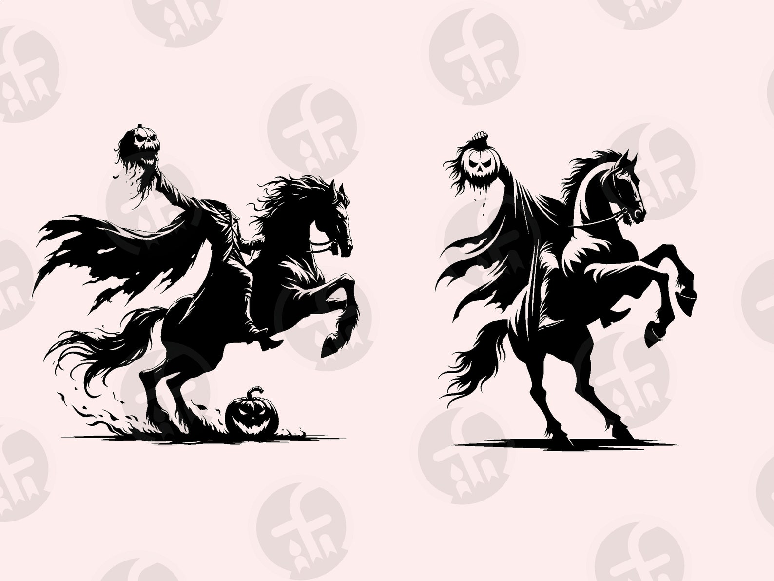 Headless Horseman SVG Bundle: Halloween Clipart, Laser Cut Files ...