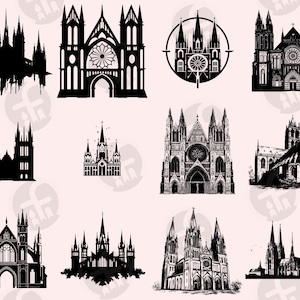 Gothic Cathedral SVG Bundle: 66 Church Designs (digital Download) - Etsy