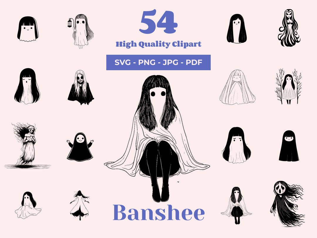 Banshee SVG Clipart Bundle: Spooky Ghost Designs (digital Download) - Etsy