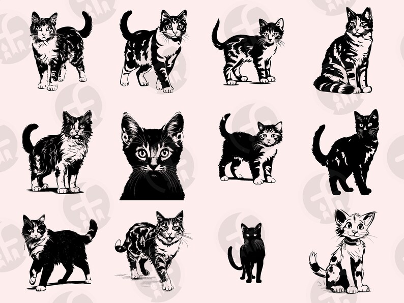 Stray Cat SVG Bundle: 96 Feral Cat Art Designs (digital Download) - Etsy