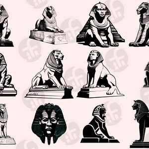 Egyptian Sphinx SVG Bundle 84 Cut Files Symbol of Ancient Egypt in ...