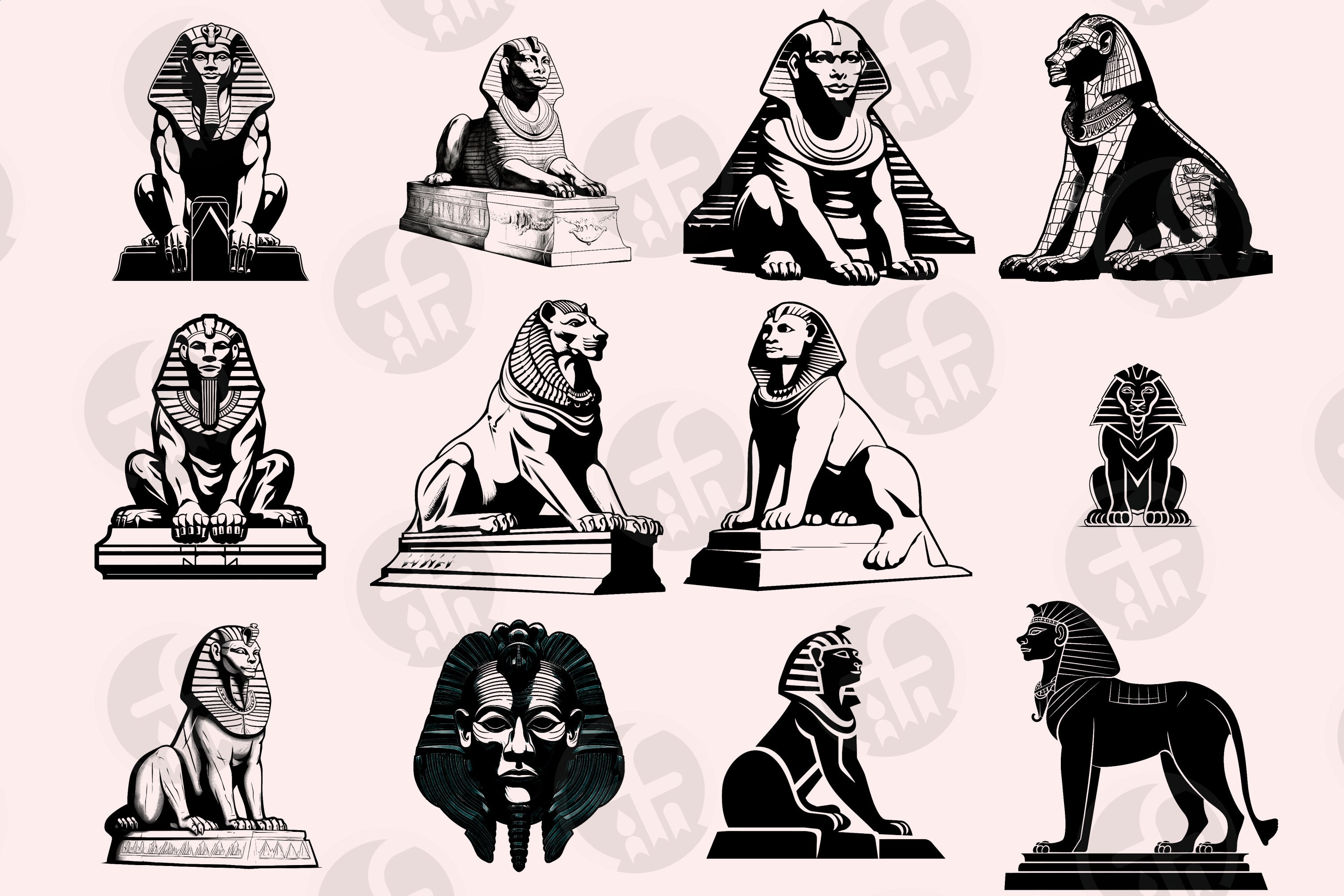 Egyptian Sphinx SVG Bundle 84 Cut Files Symbol of Ancient - Etsy