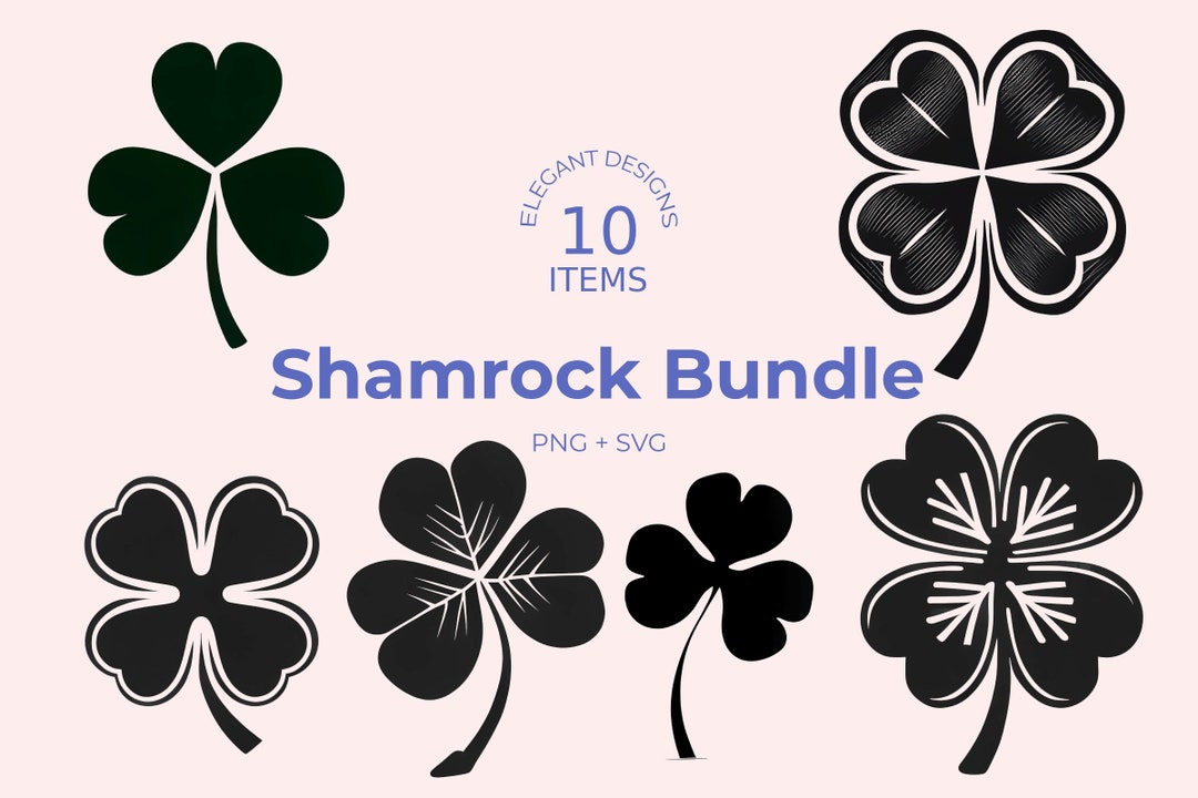 Shamrock SVG Bundle: Elegant Irish Designs (digital Download) - Etsy